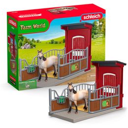 Spielwelt Schleich "FARM WORLD, Ponybox mit Mustang Stute (42724)", bunt, Spielfigurenwelten, Kinder, Kunststoff, Spielwelt, Made in Europe