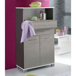 Midischrank Welltime "Emmi, Breite 59 cm", wei&szlig; (achatgrau, wei&szlig;), B:60cm H:110,5cm T:32,5cm, FSC-zertifizierter Holzwerkstoff, Schr&auml;nke, Midischrank, 2 T&uuml;ren, Metallbeschl&auml;ge