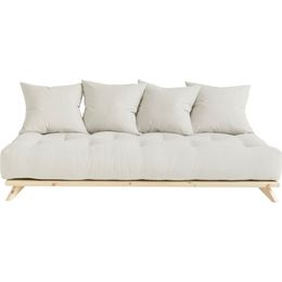 Daybett Karup Design "Senza, Sofa, mit Futonmatratze, minimalistisch, massives Kiefernholz", beige (natural, klarlackiert), B:200cm H:85cm L:90cm, Daybetten, Daybett, Handgefertigt, skandinavisches Design, vielseitig, schlichter Stil