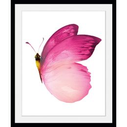 Bild queence "Judy", rosa (farbe rahmen: schwarz, farbe bild(er): rosa), B:50cm H:70cm, Acrylglas, Holz, Papier, Bilder, Bild, HD Premium Poster-Druck inkl. Holzrahmen
