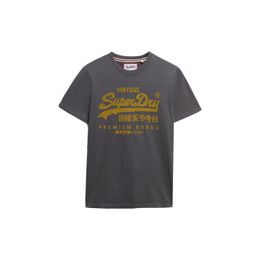 T-Shirt Superdry "T-Shirt VI Classic Tee 1er Pack", Herren, Gr. L, grau (dunkelgrau), Obermaterial: 100% Baumwolle CO., Shirts T-Shirt
