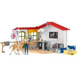 Spielwelt Schleich "FARM WORLD, Tierarzt-Praxis mit Haustieren (42502)", bunt, Spielfigurenwelten, Kinder, Kunststoff, Spielwelt, Made in Europe
