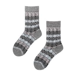 Socken Hudson "Socke Cosmic Nordic", Damen, Gr. 35-38, grau (cosmic gray 0978), Obermaterial: 46% Polyamid PA. 28% Wolle WO. 20% Viskose CV. 6% Kaschmir WS., Socken Socken