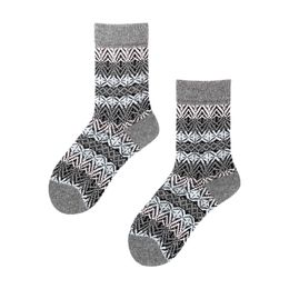 Socken Hudson "Socke Cosmic Nordic", Damen, Gr. 39-42, grau (cosmic gray 0978), Obermaterial: 46% Polyamid PA. 28% Wolle WO. 20% Viskose CV. 6% Kaschmir WS., Socken Socken