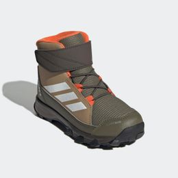 Winterboots adidas terrex "SNOW CF CLIMAWARM WINTER KINDER", Jungen, Gr. 38, cardboard, cloud wei&szlig;, semi impact orange, Synthetik, Textil, Schuhe Winterboots, Winterboots, f&uuml;r Kinder & Jugendliche