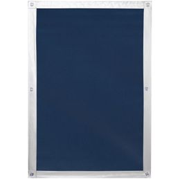 Dachfensterrollo LICHTBLICK ORIGINAL "Haftfix Hitzeschutz Abdunkelung" Gr. 1, blau, B:59cm H:97cm, Polyester, Rollos, Dachfensterrollo, mit Thermobeschichtung, mit Saugnapf