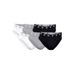 Slip CR7 "Slip CR7 Basic, Slip, 6-pack 6er Pack", Herren, Gr. M, bunt (schwarz, grau, wei&szlig;), Obermaterial: 95% Baumwolle CO. 5% Elasthan EL., Unterhosen Slip
