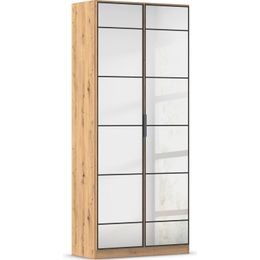 Dreht&uuml;renschrank Rauch "Kleiderschrank Schrank Garderobe Schlafzimmerschrank ACERO", braun (eiche artisan), B:91cm H:210cm T:41cm, Holzwerkstoff, Schr&auml;nke, Dreht&uuml;renschrank, Spiegelfront in moderner Loft-Optik MADE IN GERMANY