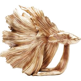 Dekofigur KARE DESIGN "Deko Figur Betta Fish Gold Klein", gold (goldfarben), B:33,5cm H:36,5cm T:14cm, Polyresin, Dekofiguren, Dekofigur