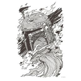 Bild Komar "Star Wars Boba Fett Drawing", bunt (farbe bild(er): bunt), B:50cm H:70cm, Holz, Papier, Bilder, Bild, Wandbild zur Dekoration im Kinderzimmer - ohne Rahmen