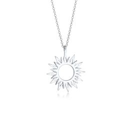Kette mit Anh&auml;nger Elli "Halskette Sonne Sun Strahlen Astro Symbol 925 Silber" Gr. 45, silber, Halsketten, Damen, ohne Stein, Silber 925 (Sterlingsilber), Kette mit Anh&auml;nger