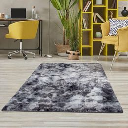 Hochflor-Teppich Carpet City "TOLEDO500", grau (grafit), B:120cm H:27mm L:170cm, Polyester, Teppiche, Hochflor-Teppich, besonders weich, 3D-Effekt, Uni-Farben