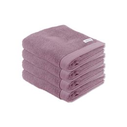 Handtuch Tom Tailor "Handtuch Color Bath Towel 4er Pack" Gr. M, lila (mauve), B:50cm, Obermaterial: 100% Baumwolle CO., Handt&uuml;cher, Handtuch
