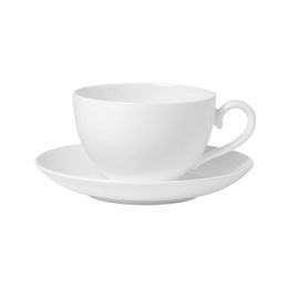 Villeroy & Boch Tasse VILLEROY & BOCH "Kaffeetasse mit Untertasse Royal 260 ml wei&szlig;", wei&szlig;, Porzellan, Trinkgef&auml;&szlig;e, Tasse