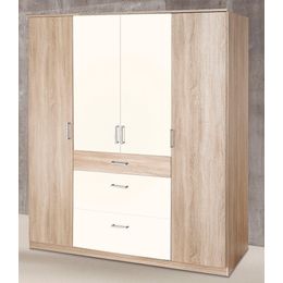 Kleiderschrank wimex "Click", wei&szlig; (struktureichefarben hell, wei&szlig;), B:180cm H:199cm T:58cm, Schr&auml;nke, Kleiderschrank, ohne Spiegel