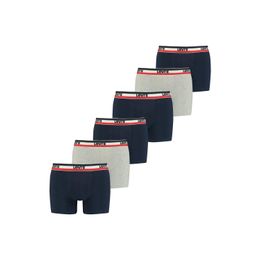 Levi's Boxershorts LEVI'S "Boxershort MEN SPRTSWR LOGO BOXER BRIEF 3P 6er Pack", Herren, Gr. XL, blau (marine, grau), Obermaterial: 95% Baumwolle CO. 5% Elasthan EL., Unterhosen Boxershorts