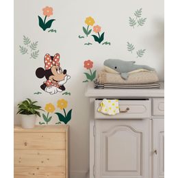 Wandtattoo Komar "Disney Minnie Mouse Beauty in Bloom", gelb (gelb,gr&uuml;n,rosa), Disney, Folie, Wandtattoos, Wandtattoo, 50 x 70 cm (Breite x H&ouml;he) - Kinderzimmer, Wandsticker