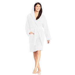 Unisex-Bademantel Vossen "Texas, ideal f&uuml;r Sauna & Spa, Hotelbademantel, Morgenmantel" Gr. S, wei&szlig;, L:110cm, Webvelours, Hausm&auml;ntel, Unisex-Bademantel, f&uuml;r Damen & Herren