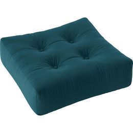 Pouf Karup Design "More Pouf", blau (petrolblau), B:70cm H:22cm T:70cm, Stoff, Poufs, Pouf