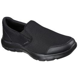 Slip-On Sneaker Skechers "FLEX ADVANTAGE 4.0", Herren, Gr. 42, schwarz, Synthetik, Textil, Schuhe Slip-On Sneaker, Slipper, Schhlupfschuh, Komfortschuh mit Air Cooled Memory Foam, Topseller
