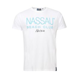 T-Shirt NASSAU BEACH "T-Shirt NB231040", Herren, Gr. S, wei&szlig; (sanftes wei&szlig;), Obermaterial: 100% Baumwolle CO., Shirts T-Shirt