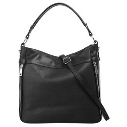 Henkeltasche CLUTY, Damen, Gr. B/H/T: 35cm x 27cm x 9cm onesize, schwarz, Leder, unifarben, Taschen Henkeltasche, echt Leder, Made in Italy