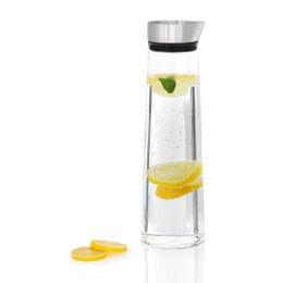 Wasserkaraffe Blomus "ACQUA", transparent, Edelstahl, Glas, Silikon, Karaffen, Wasserkaraffe, Edelstahl matt, 1,5 Liter