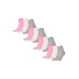 Kurzsocken Puma "Socken Quarter Plain 12P 12er Pack", Damen, Gr. 35-38, bunt (grau, wei&szlig;, rosa), Obermaterial: 68% Baumwolle CO. 18% Polyamid PA. 12% Polyester PES. 2% Elasthan EL., Socken Kurzsocken