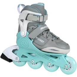 Inlineskates Powerslide "Powerslide Rocket Grey adj." Gr. 37, blau (grau, t&uuml;rkis, wei&szlig;), Inlineskates_Rollschuhe, 37/40 (bis 60 kg), Kunstfaser, Inlineskates, gr&ouml;&szlig;enverstellbar