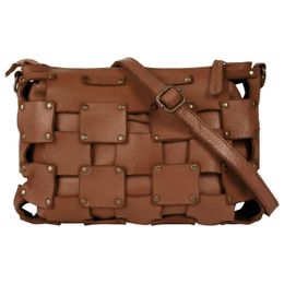 Umh&auml;ngetasche Samantha Look, Damen, Gr. B/H/T: 30cm x 20cm x 2cm onesize, braun (cognac), Leder, leicht gl&auml;nzend, unifarben, Taschen Umh&auml;ngetasche, echt Leder, Made in Italy