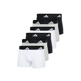 Boxershorts adidas originals "Boxershort 6er Pack", Herren, Gr. L, bunt (schwarz, wei&szlig;, grau), Obermaterial: 95% Baumwolle CO. 5% Elasthan EL., Unterhosen Boxershorts