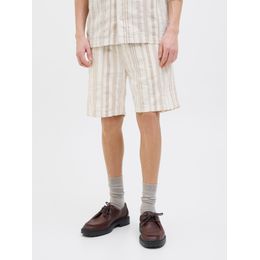 Jack & Jones Shorts JACK & JONES "JPSTJAIDEN BOHEME JOGGER SHORT SRT", Herren, Gr. XS, N-Gr, beige (ecru), Web, Obermaterial: 100% Baumwolle, unifarben, relaxed fit normal, Hosen Shorts