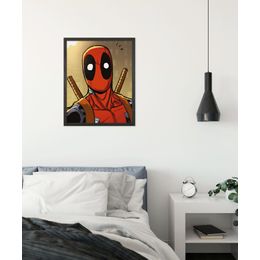 Wandbild Komar "Marvel Deadpool Holup", rot (farbe bild(er): rot), Disney, 1 Stk., Vlies, Bilder, Wandbild, 40 x 50 cm (Breite x H&ouml;he) - Kinderzimmer, Dekoration