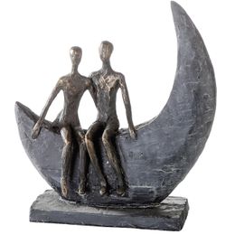 Dekofigur CASABLANCA BY GILDE "Skulptur Moon", braun (bronzefarben), B:22cm H:24cm T:8cm, Polyresin, Dekofiguren, Dekofigur, Dekoobjekt, H&ouml;he 24 cm, P&auml;rchen, mit Spruchanh&auml;nger, Wohnzimmer