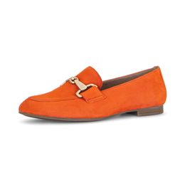 Slipper Gabor, Damen, Gr. 41, orange, Ziegenveloursleder, unifarben, Schuhe Slipper, Loafer, Halbschuh, Businessschuh mit edler Zierschnalle