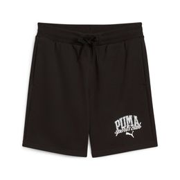 Trainingsshorts Puma "CLASS SHORTS TR B", Jungen, Gr. 176, N-Gr, schwarz (Puma schwarz), Sweatware, Obermaterial: 68% Baumwolle, 32% Polyester, bedruckt, regular fit kniefrei, Hosen Trainingsshorts, sportlicher Stil, f&uuml;r Jugendliche, mit Print-Applikationen