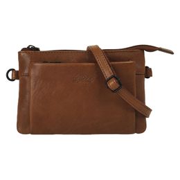 XZONE Umh&auml;ngetasche X-ZONE, Damen, Gr. B/H/T: 17cm x 12cm x 1cm onesize, braun (cognac), Leder, leicht gl&auml;nzend, unifarben, Taschen Umh&auml;ngetasche, echt Leder