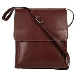 Umh&auml;ngetasche CLUTY, Damen, Gr. B/H/T: 23cm x 25cm x 11cm onesize, braun, Leder, leicht gl&auml;nzend, unifarben, Taschen Umh&auml;ngetasche, echt Leder, Made in Italy