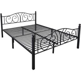 Metallbett OTTO HOME "LUND Landhausbett Bett M&auml;rchenbett Prinzessinbett", schwarz, schwarz, schwarz, B:146cm H:96cm L:209cm, Betten, Metallbett, Tr&auml;ume wie im M&auml;rchen: Dein romantisches Metallbett in 2 Breiten