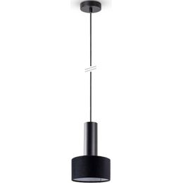 Paco Home Pendelleuchte "VELUTA", schwarz, &Oslash; 15cm H: 17,5cm, Leuchten, Wohnzimmer H&auml;ngeleuchte Stoffschirm Esszimmer Modern GU10, Pendelleuchte