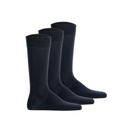 Kurzsocken Hugo "Socken 3P RS UNI CC 3er Pack", Damen, Gr. 43-46, blau (dunkelblau), Obermaterial: 83% Baumwolle CO. 15% Polyamid PA. 2% Elasthan EL., Socken Kurzsocken