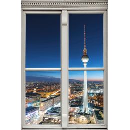 Wandsticker queence "Berlin", bunt, B:40cm H:60cm T:0,1cm, Wandtattoos, Wandsticker, Wandsticker, Wandbild, selbstklebend, 3D, Fenster
