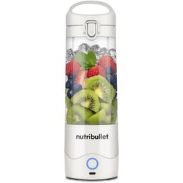 NUTRIBULLET Smoothie-Maker "Portable NBP003W - Mixer to go, wiederaufladbar, 475ml, Wei&szlig;", wei&szlig;, B:8,5cm H:26,7cm T:8,5cm, Zerkleinerer, Kabellos mixen, Akku f&uuml;r 15+ Mixvorg&auml;nge, auch Eis + gefrorene Fr&uuml;chte, Smoothie-Maker