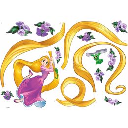 Wandtattoo Komar "Rapunzel - Gr&ouml;&szlig;e 100 x 70 cm", lila (lila, gelb), B:100cm H:70cm, Folie, Wandtattoos, Wandtattoo, selbstklebend, Wandsticker, Kinderzimmer