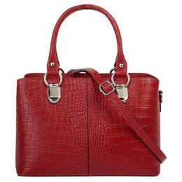 Umh&auml;ngetasche CLUTY, Damen, Gr. B/H/T: 24cm x 16cm x 7cm onesize, rot, Leder, Taschen Umh&auml;ngetasche, echt Leder, Made in Italy