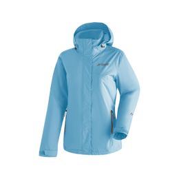 Regenjacke Maier Sports "Metor Therm Rec W", Damen, Gr. 38, aquablau, 100% Polyester (recycled), Rundhals, Jacken Regenjacke, warme Damen Jacke mit Kapuze, Winterjacke wasserdicht atmungsaktiv