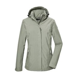 Outdoorjacke Killtec "KOS 26 WMN JCKT", Damen, Gr. 46, grau (graugr&uuml;n), Obermaterial: 100% Polyester;Futter: 100% Polyester, Jacken Outdoorjacke, Funktionsjacke: wasser- und winddicht, atmungsaktiv, abnehmbare Kapuze