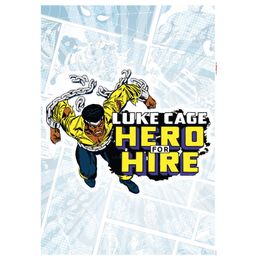Wandtattoo Komar "Luke Cage Comic - Gr&ouml;&szlig;e 50 x 70 cm", bunt (gelb, blau, schwarz, wei&szlig;), B:50cm H:70cm, Folie, Wandtattoos, Wandtattoo, selbstklebend, Wandsticker, Kinderzimmer