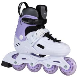 Inlineskates Powerslide "Khaan Junior NXT White adj." Gr. 35, flieder, Inlineskates_Rollschuhe, Kinder, 35/38 (bis 80 kg), Kunststoff, Inlineskates