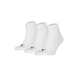 Kurzsocken Puma "Socken Quarter Plain 3P 3er Pack", Damen, Gr. 43-46, wei&szlig;, Obermaterial: 68% Baumwolle CO. 18% Polyamid PA. 12% Polyester PES. 2% Elasthan EL., Socken Kurzsocken